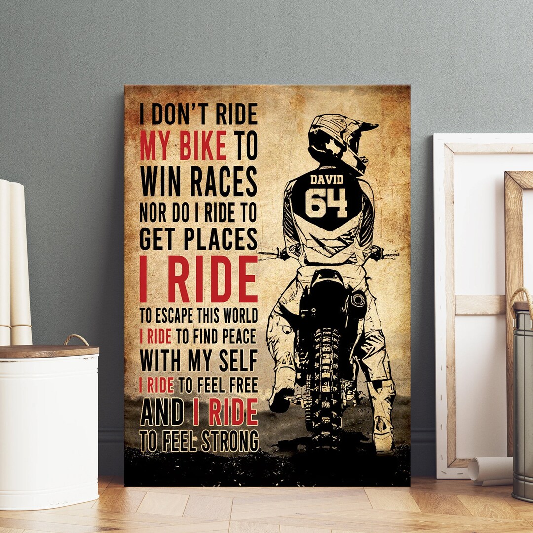 Motocross Name & Number Personalized Poster/canvas Dirt Bike - Etsy
