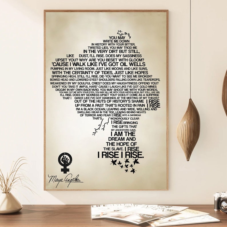 Still I Rise Poem Maya Angelou Poster Print Inspirational - Etsy