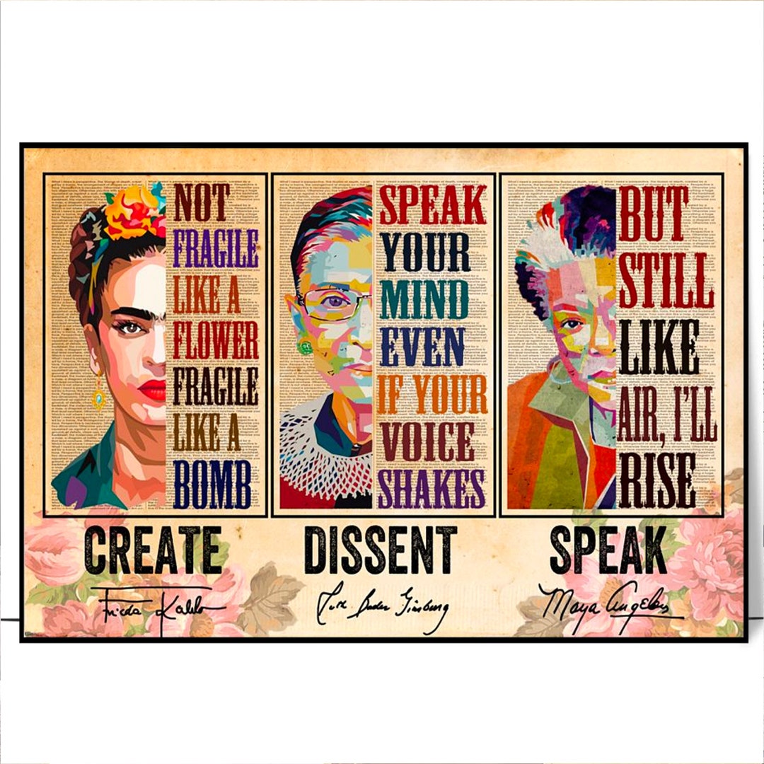 Create Dissent Speak Poster/canvas - Feminist Print, Empowering Women ...