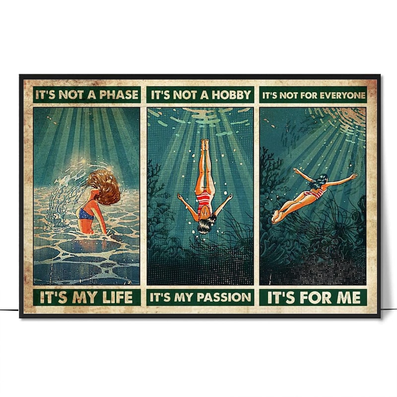 Swimming Poster - Etsy