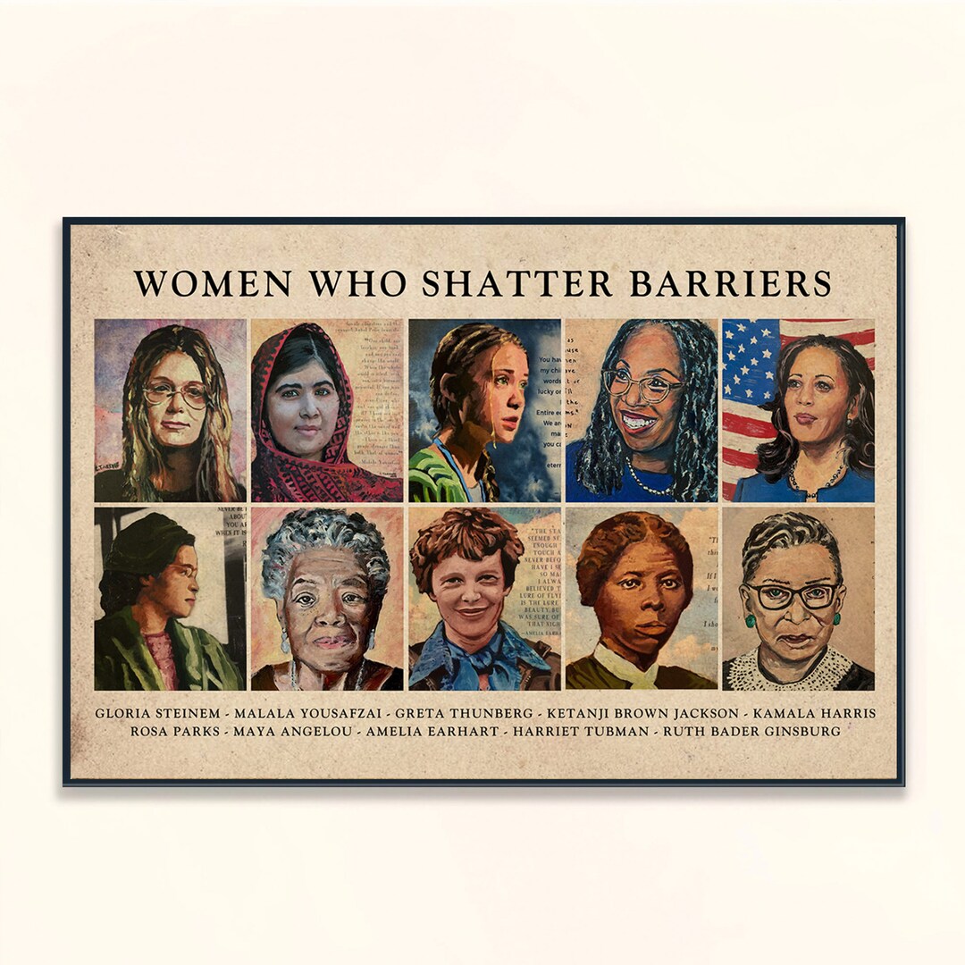 Women Who Shatter Barriers Poster, Empowering Women, Feminist Print ...