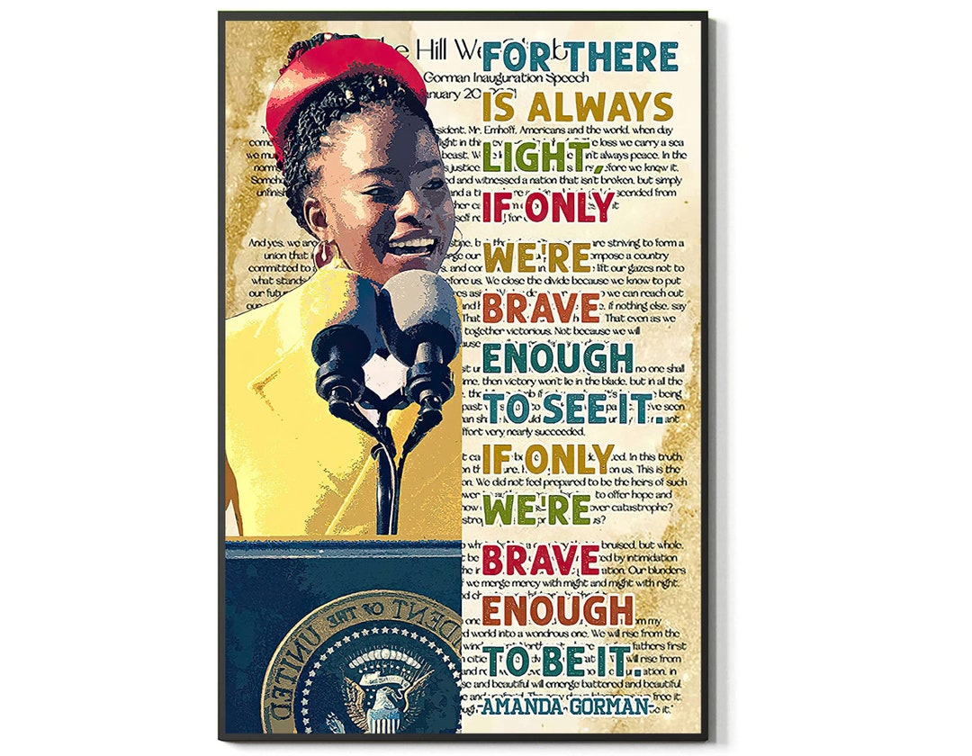 Amanda Gorman for There is Always Light Vintage Poster, Amanda Gorman ...