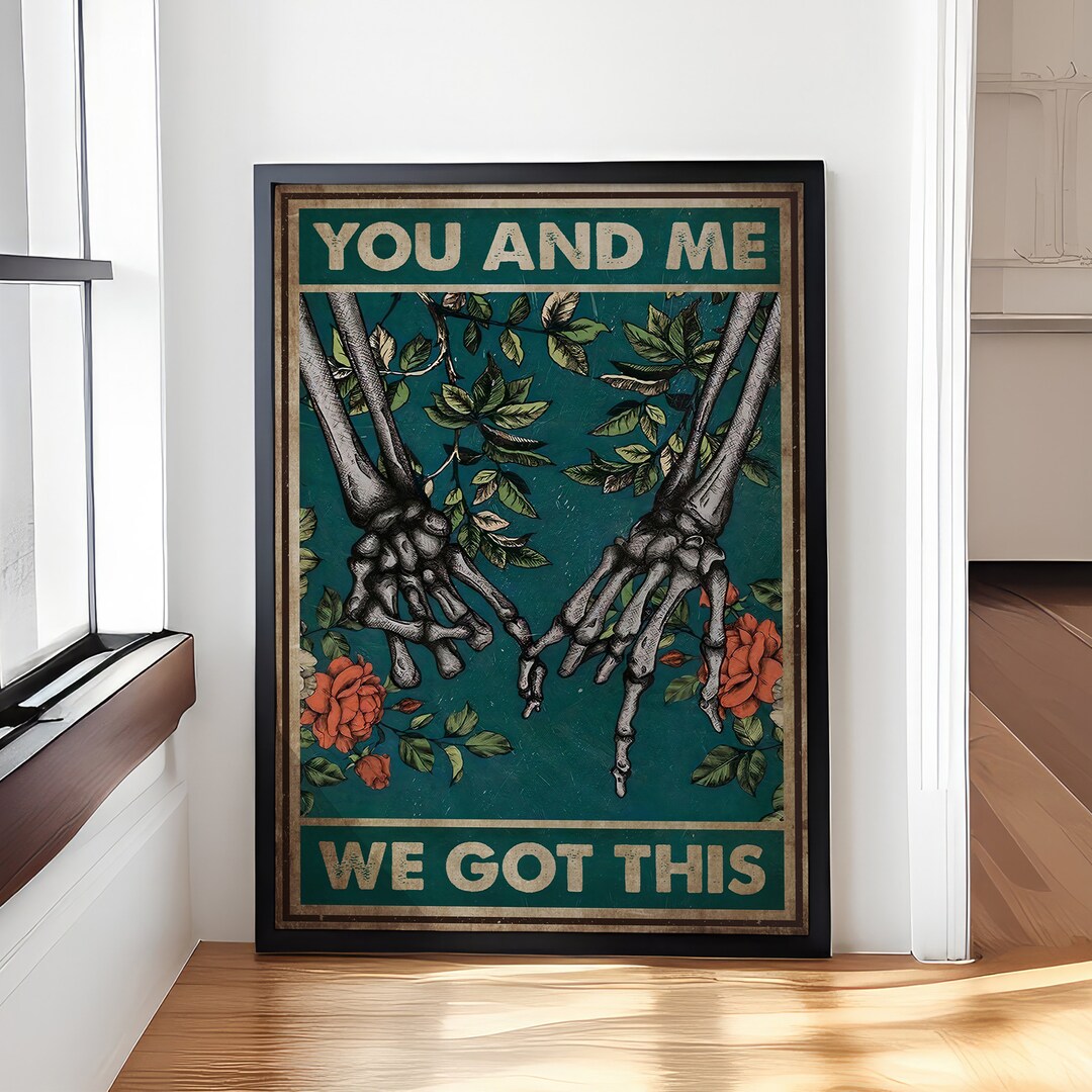 You and Me We Got This Vintage Poster, Flower Wall Poster, Couple ...