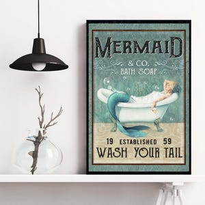 Mermaid & Co. Mermaid Bath Soap Poster Set Mermaid Wall Decor - Etsy