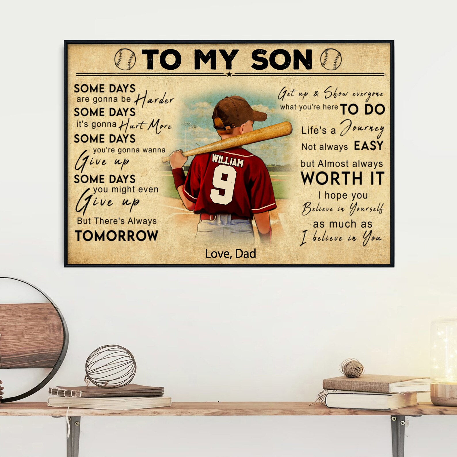 Personalized Baseball Poster Vintage Style Sport Gifts for - Etsy