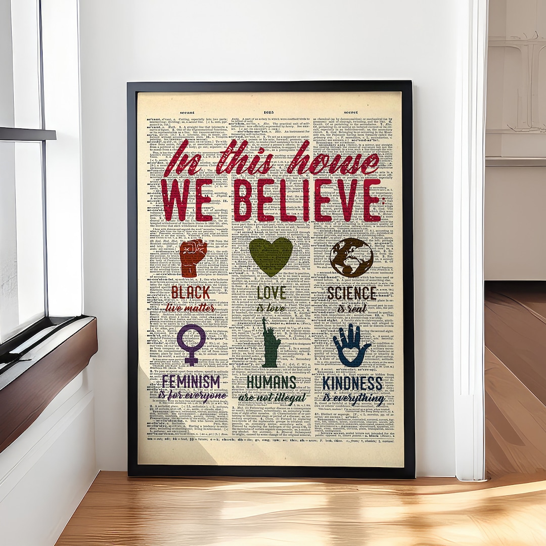 In This House We Believe Poster, Diversity Education Kindness Poster ...