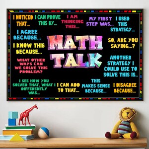Math Talk Canvas, Math Teacher Classroom Poster, Hidden Math Poster ...