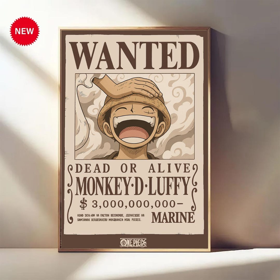 One Piece Monkey D. Luffy Wanted Poster – Anime Wall Art – Trends ...
