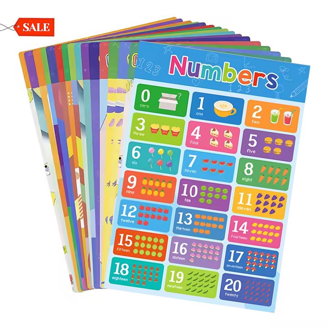 Number Educational Poster for Kids – 1-20 -100 Learning Chart ...