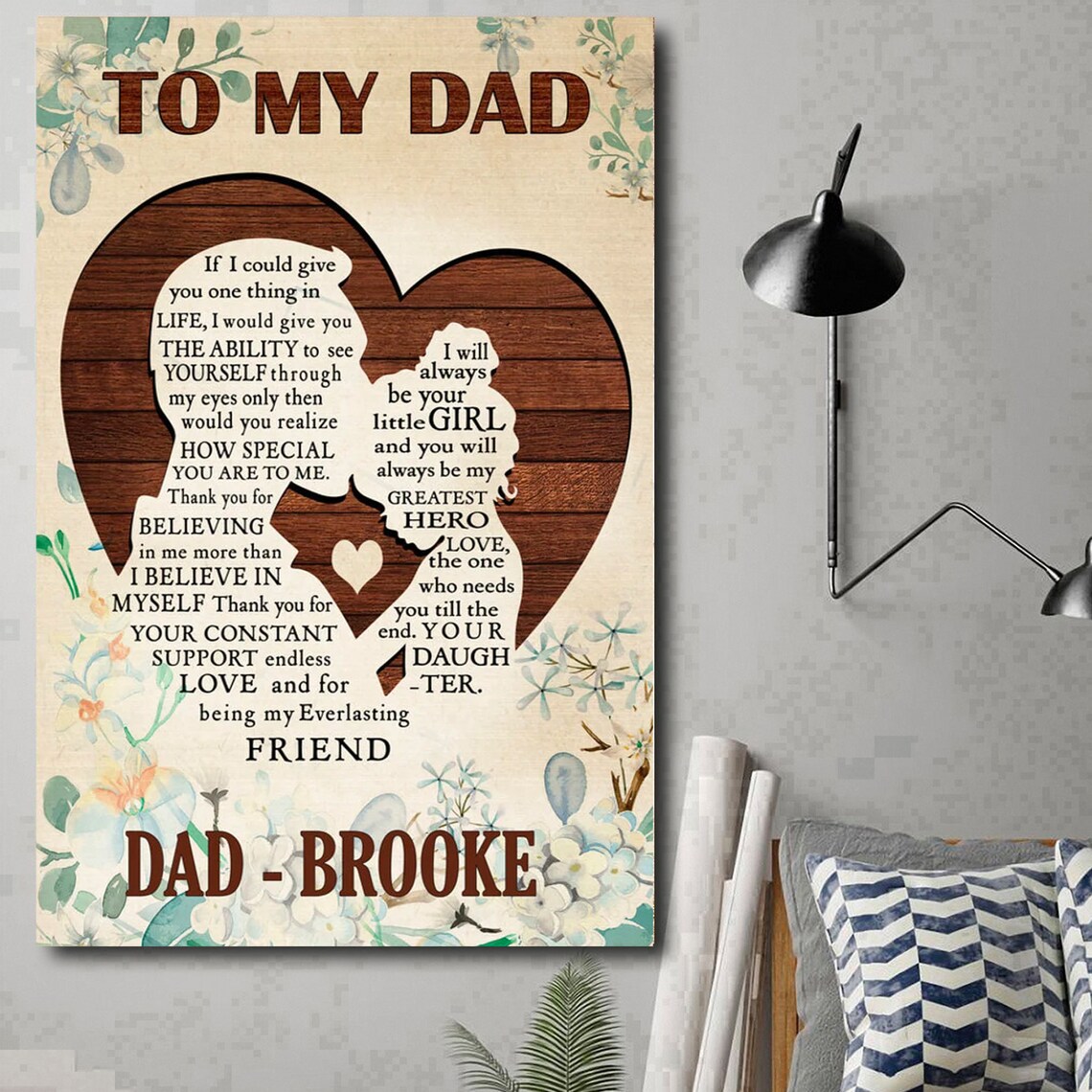 To My Dad Poster/canvas, Gift for Dad From Daughter, Father Daughter ...