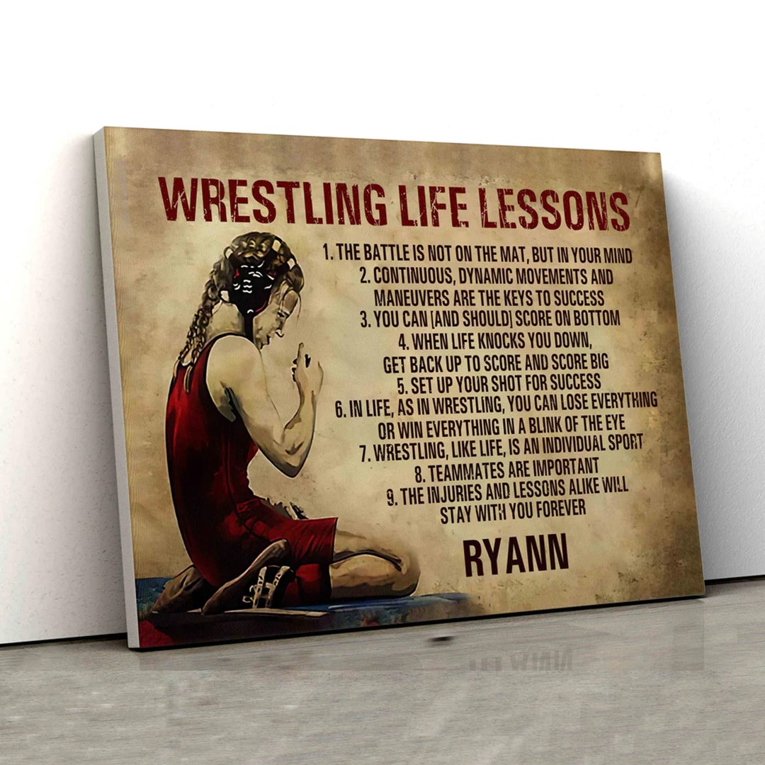 Personalized Wrestling Life Lessons Poster/canvas – Custom Name Wall ...