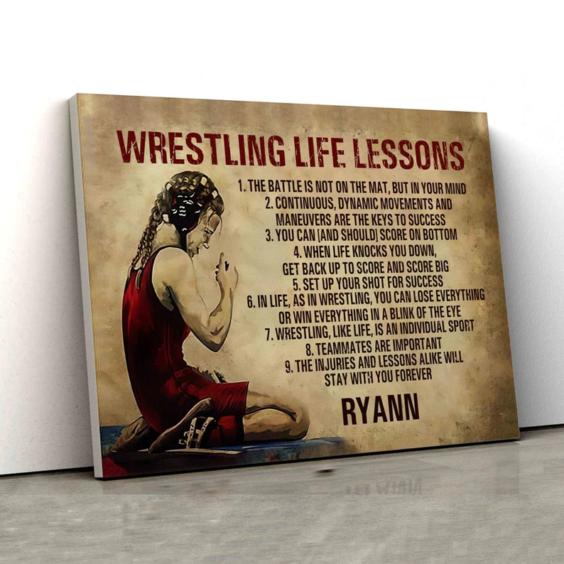 Personalized Wrestling Life Lessons Poster/canvas – Custom Name Wall ...
