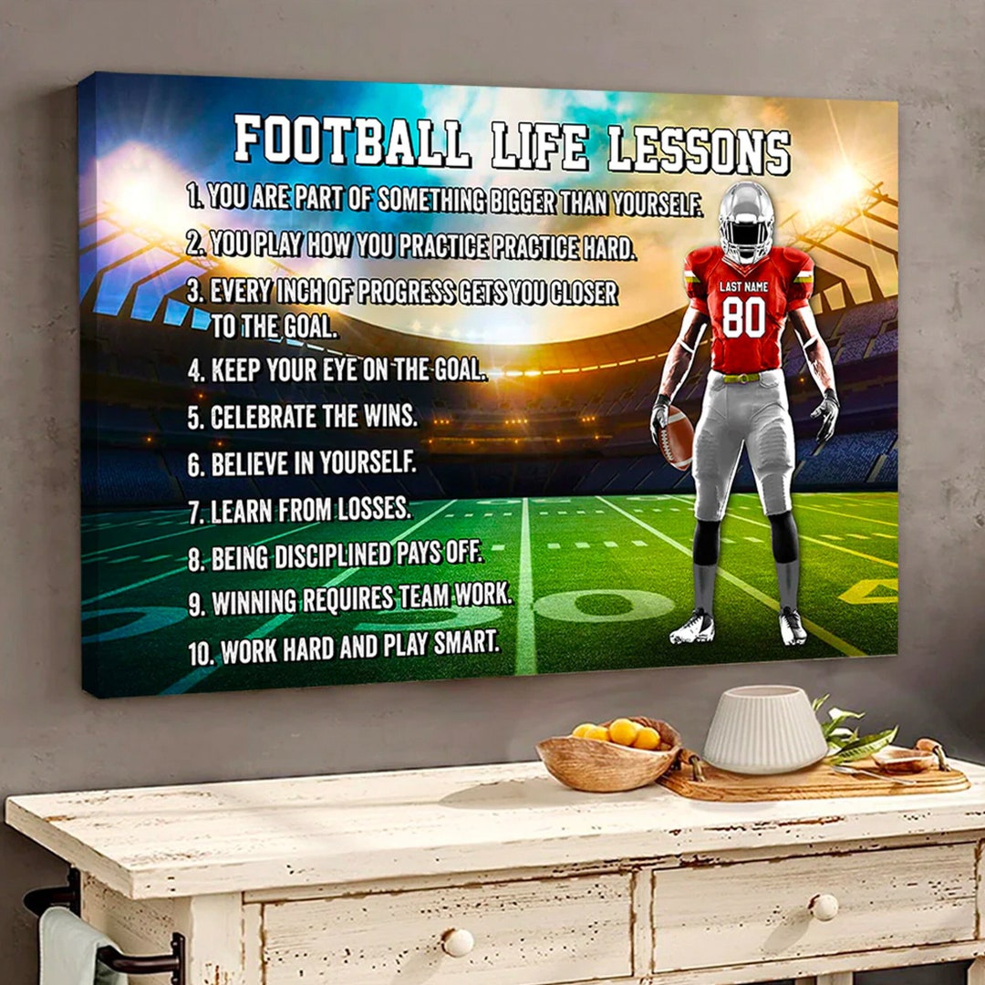 Football Life Lessons Custom Poster/canvas, Gift for Football Player ...