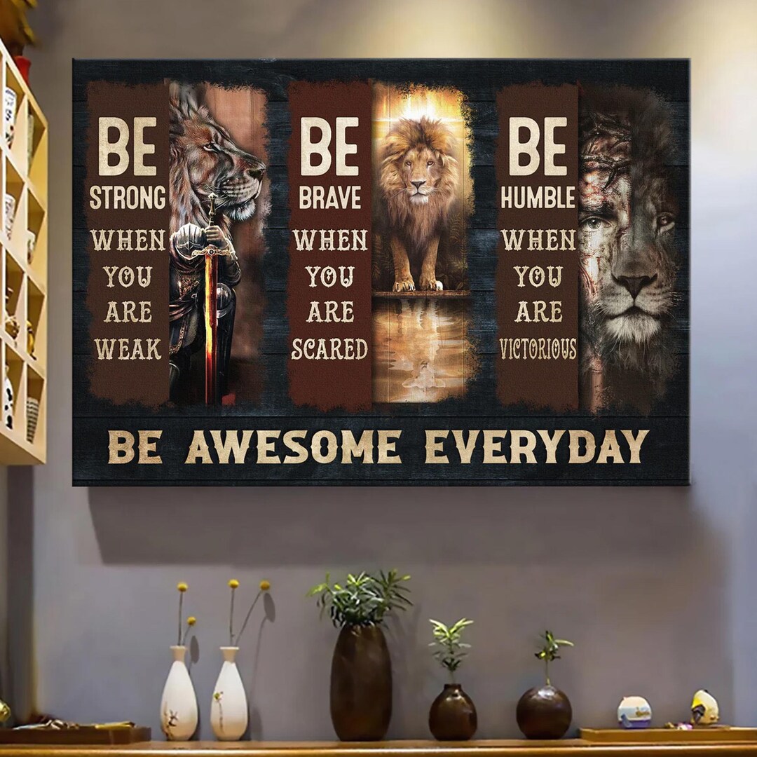 Be Strong Be Brave Motivational Poster - God Wall Art & Decor ...