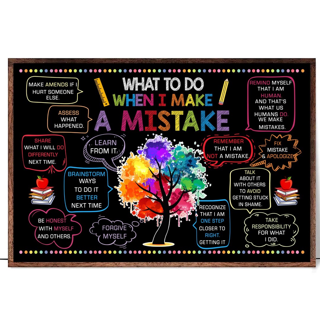Teacher - What to Do When I Make A Mistake - Classroom Poster, Back to ...