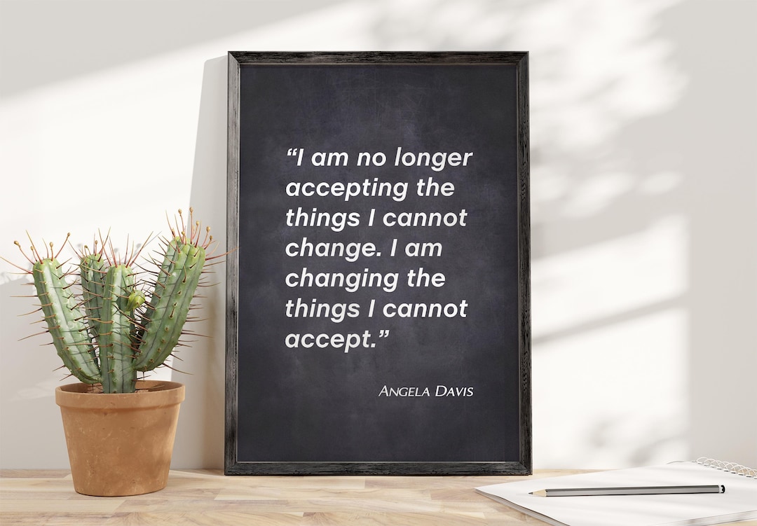 Angela Davis Chalkboard Quote Poster, Inspirational Black History Wall ...