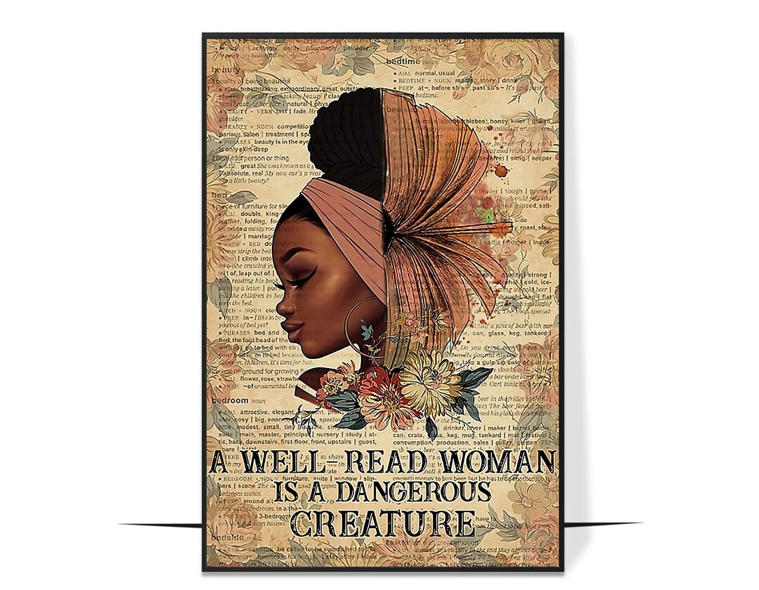 A Well Read Woman is A Dangerous Creature Poster, Vintage Poster, Book ...