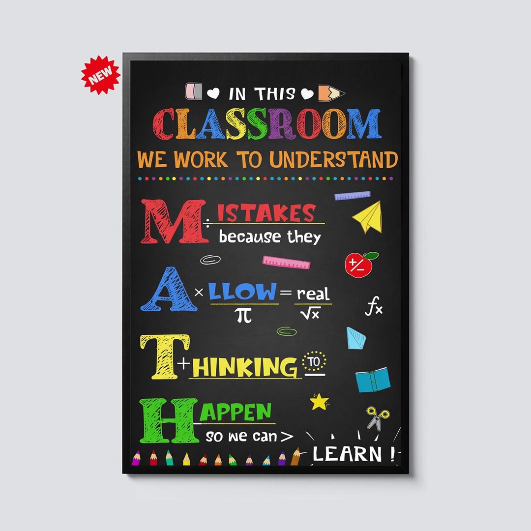 Math & Learning Classroom Poster – Mistakes, Allow Thinking, Happen ...