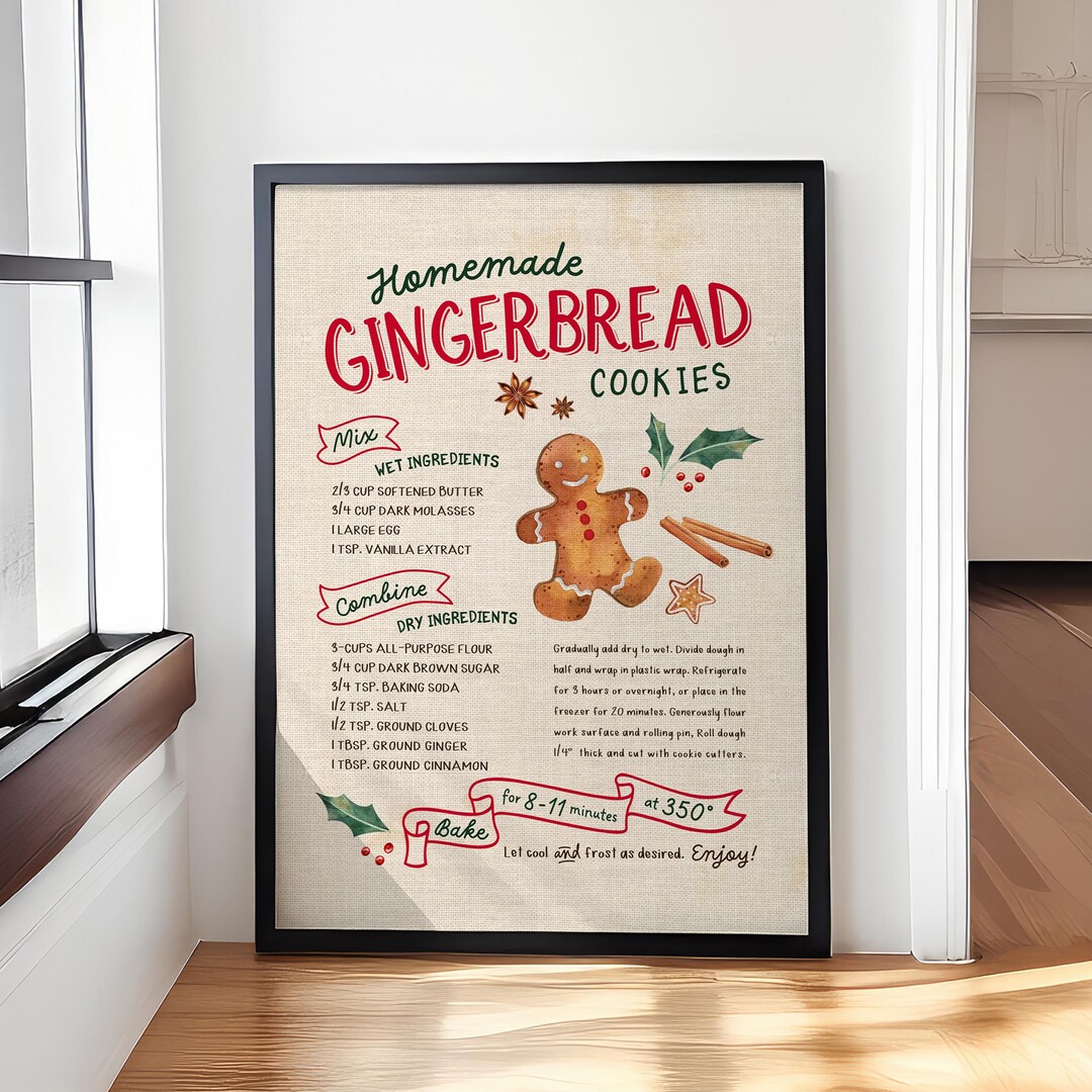 Gingerbread Cookies Recipes, Cookie Print, Cookie Sign, Christmas ...