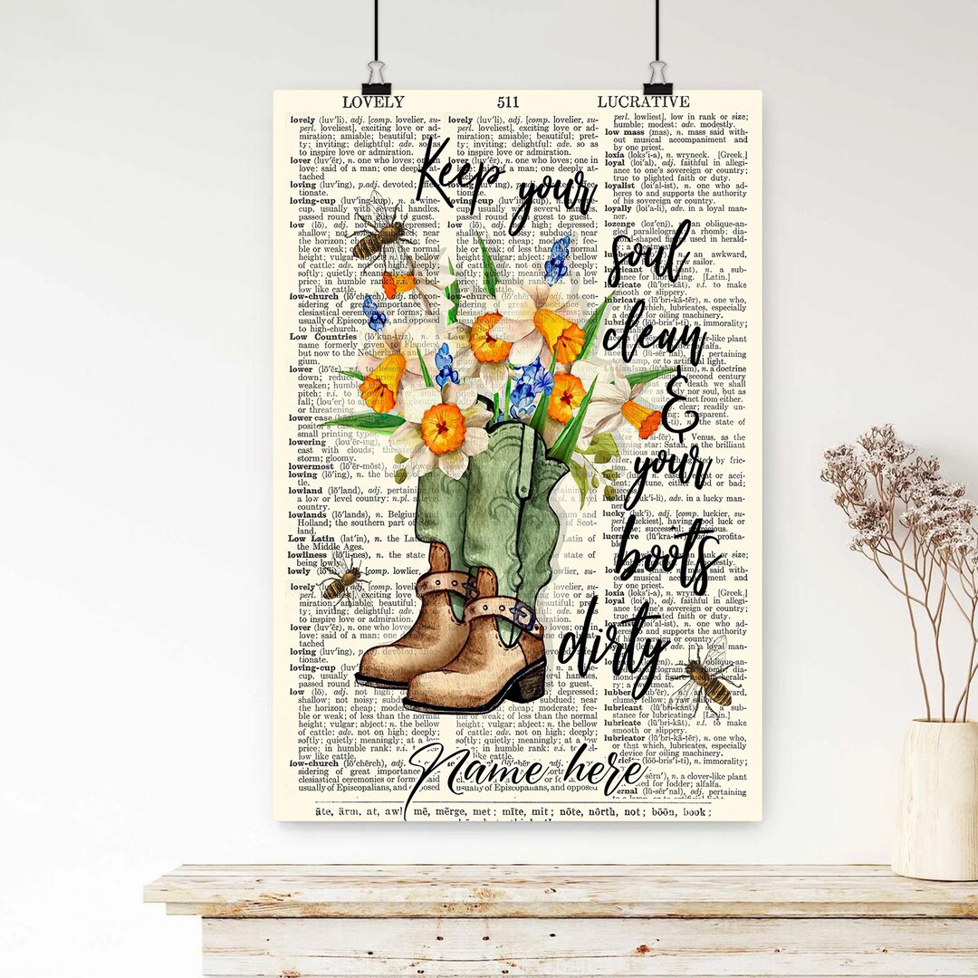 Personalized Cowboy Poster & Canvas, Keep Your Soul Clean and Your ...