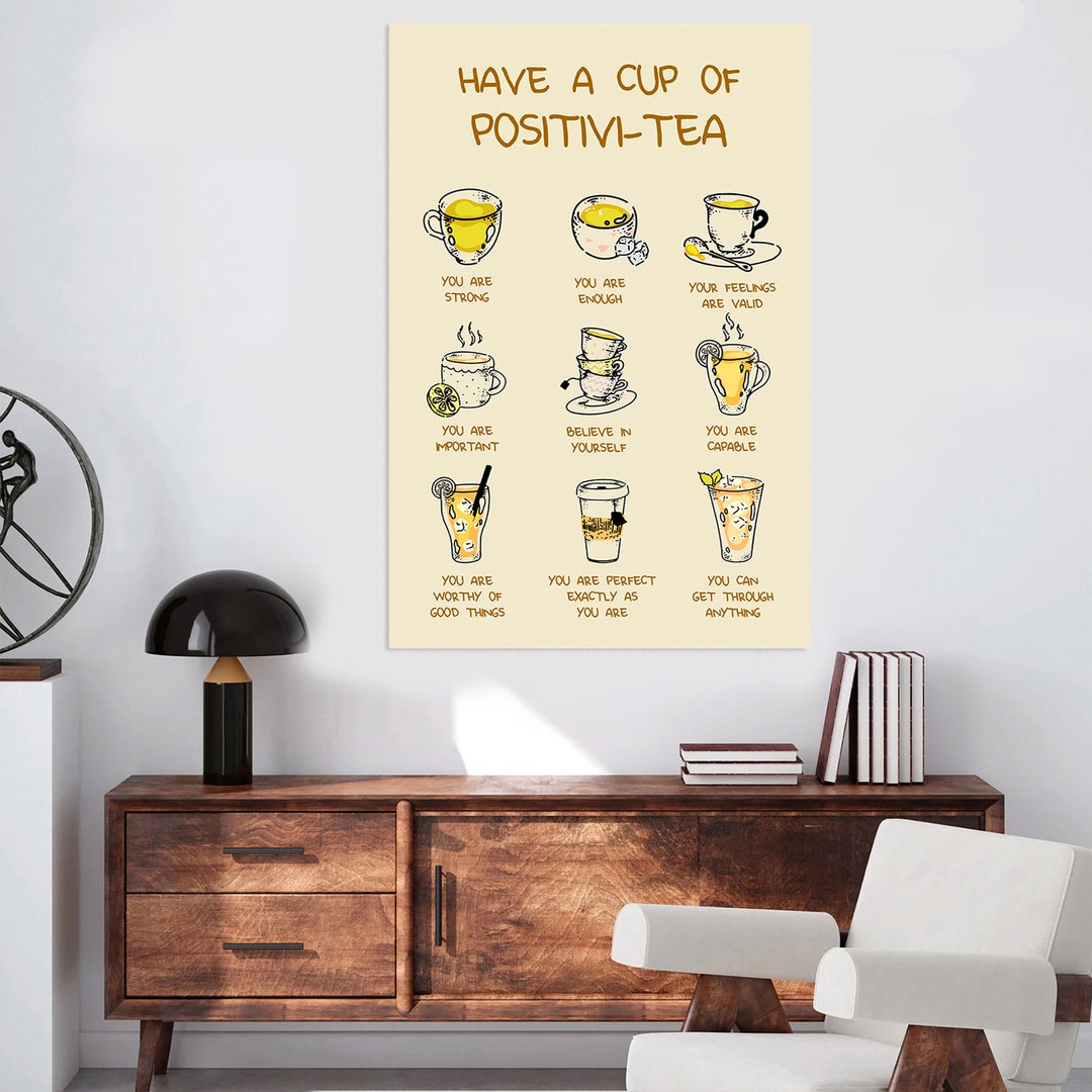 Have A Cup of Positivi-tea Poster, Mental Health Educational Poster ...