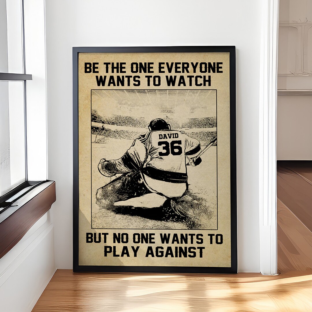 Personalized Be the One Everyone Wants to Watch, Sketch Hockey Player ...