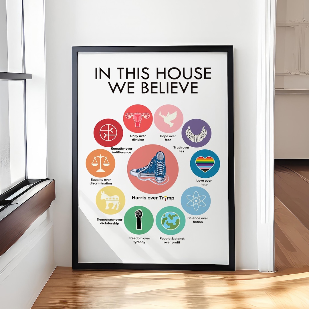 In This House We Believe Wall Art Print, 12 Family Values - Feminist ...
