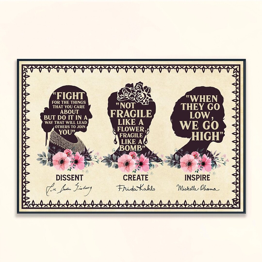 Be Strong Be Brave Letter - Women in History Poster, Feminist Print ...