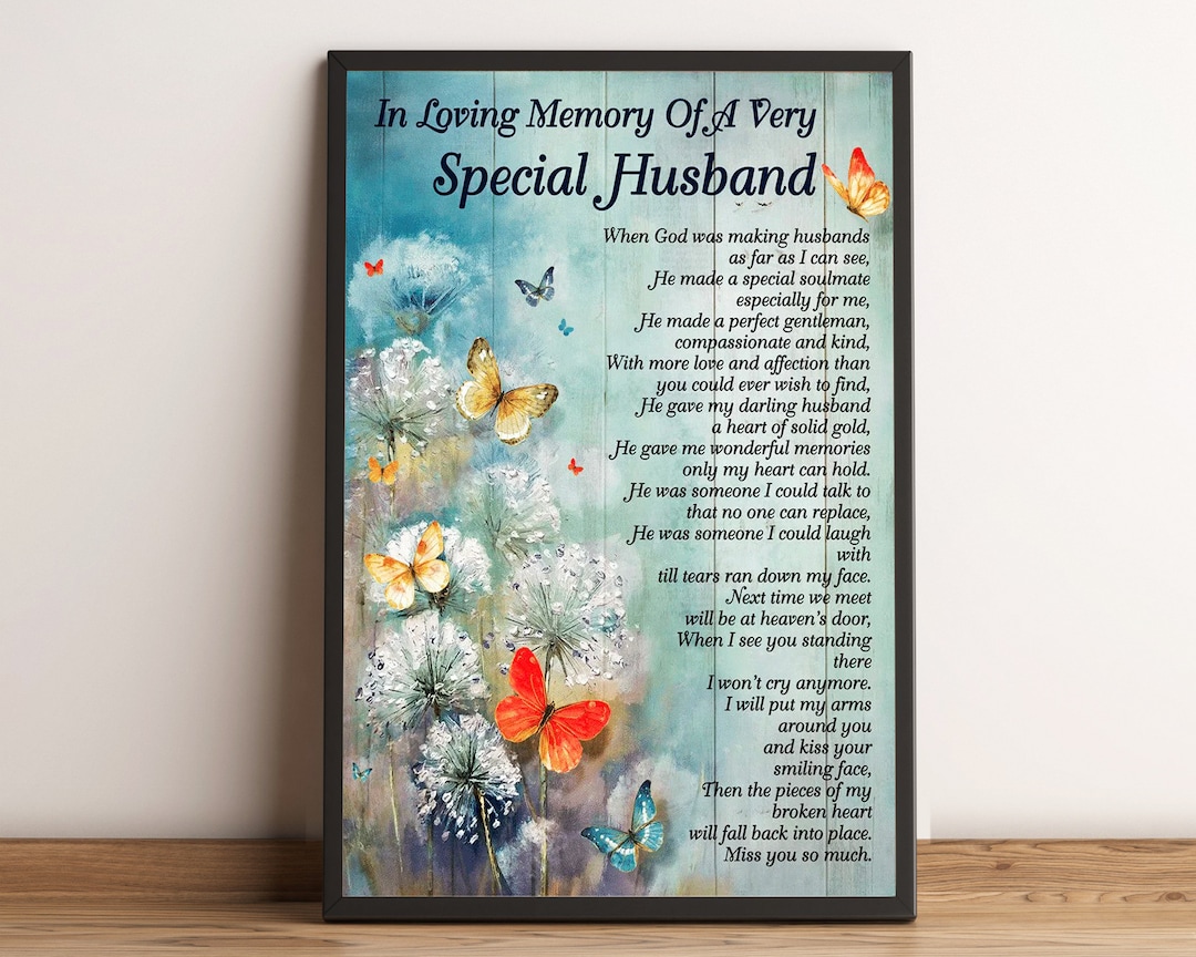 In Loving Memory of A Very Special Husband Poster, in Memory of Plaque ...