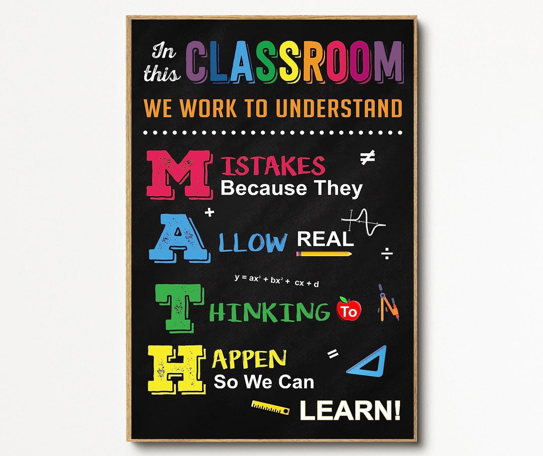 In This Classroom Math Teacher Classroom Poster, Teacher Gift, Back to ...