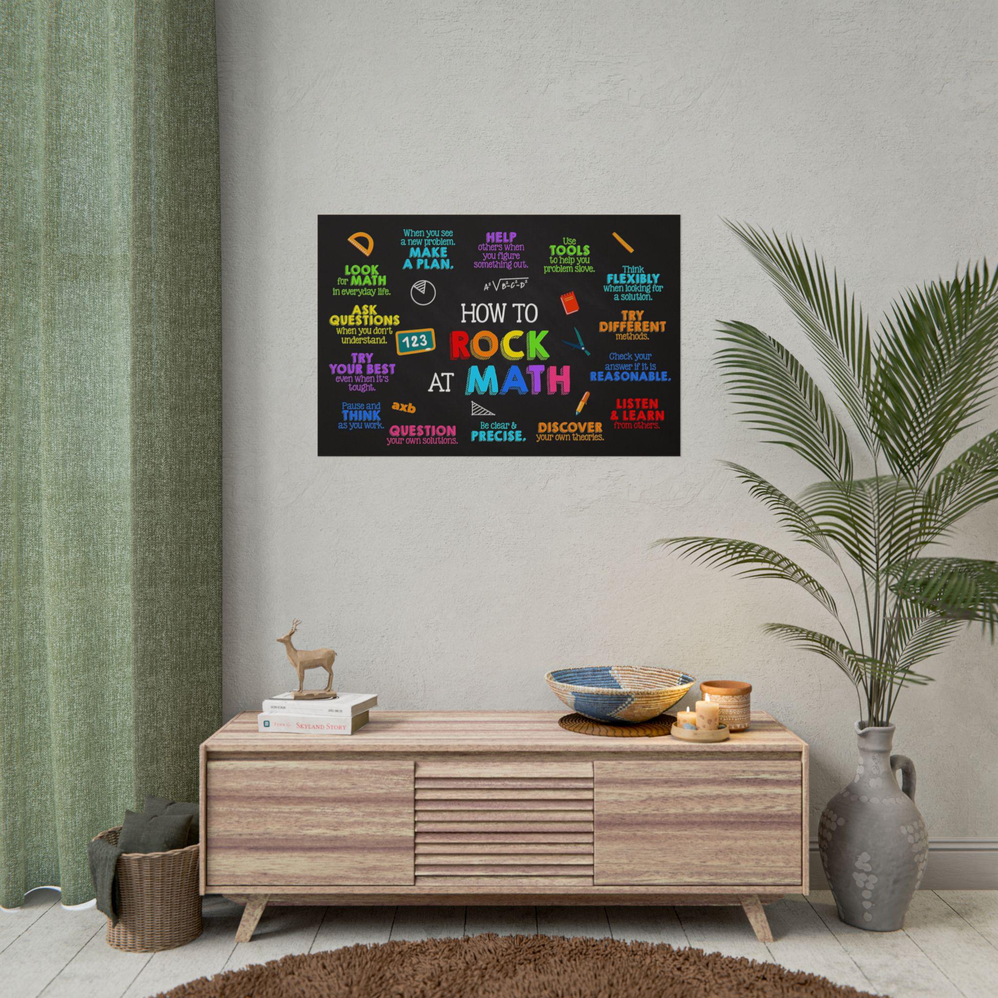 How to Rock at Math Poster, Math Classroom Decor for Middle High School ...