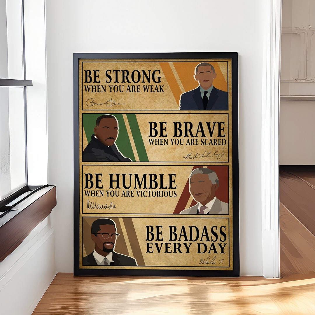 Men Leader Be Strong Poster – Minimalist Inspirational Quotes Art ...