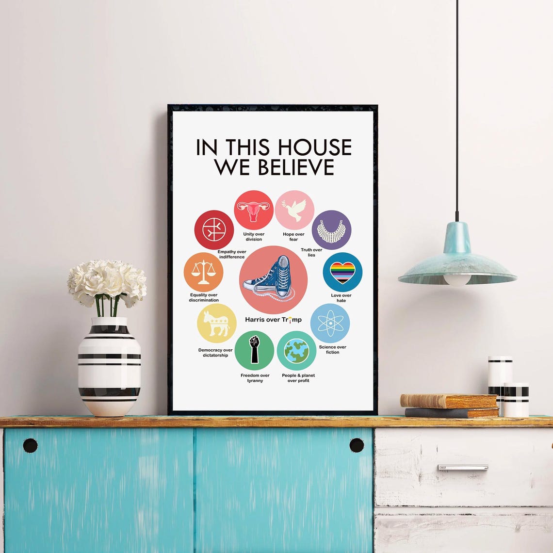 In This House We Believe Wall Art Print, 12 Family Values - Feminist ...