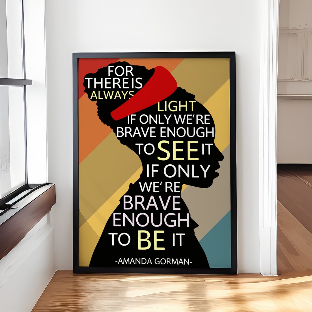 Amanda Gorman the Hill We Climb Poster – Inspirational Feminist Art ...