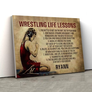 Personalized Wrestling Life Lessons Poster/canvas – Custom Name Wall ...