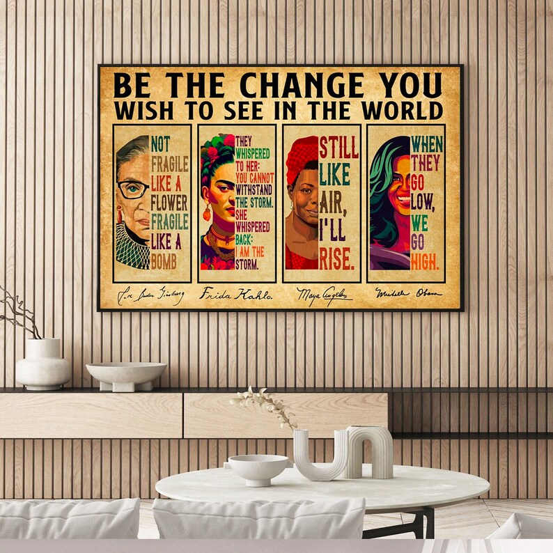 Be the Change You Wish to See in the World Poster Black Women - Etsy