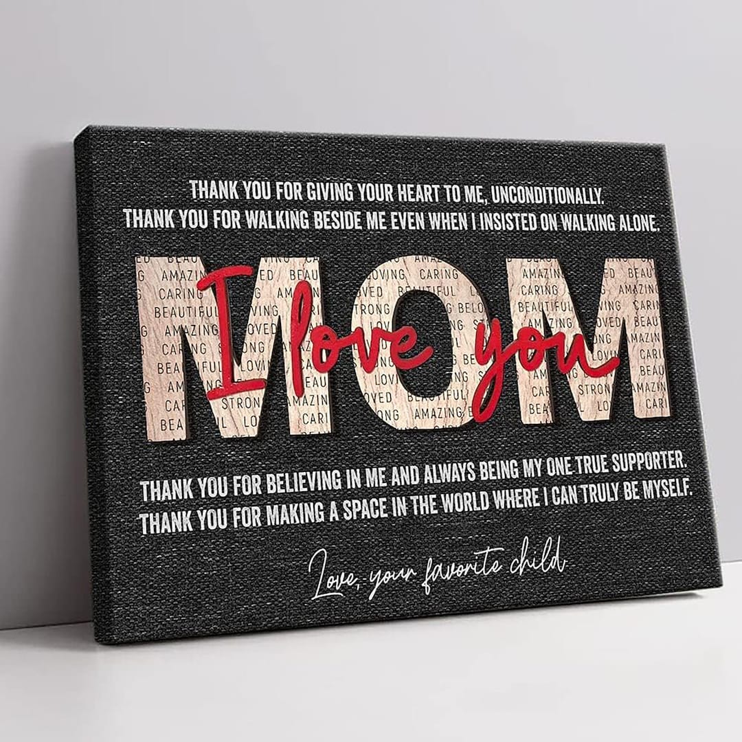 I Love You Mom Poster/canvas, Personalized Mother's Day Gifts for Mom ...
