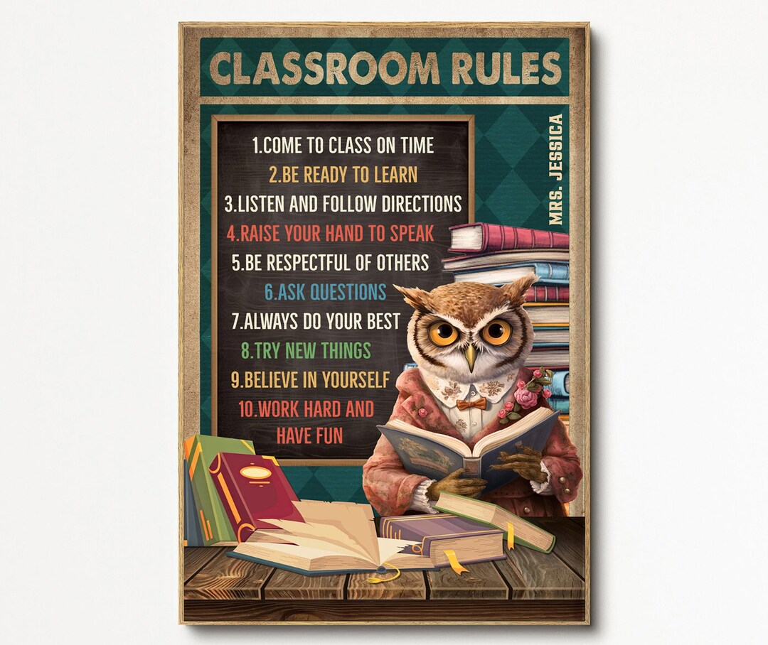 Personalized Classroom Rules Poster, Custom Classroom Rules Poster ...