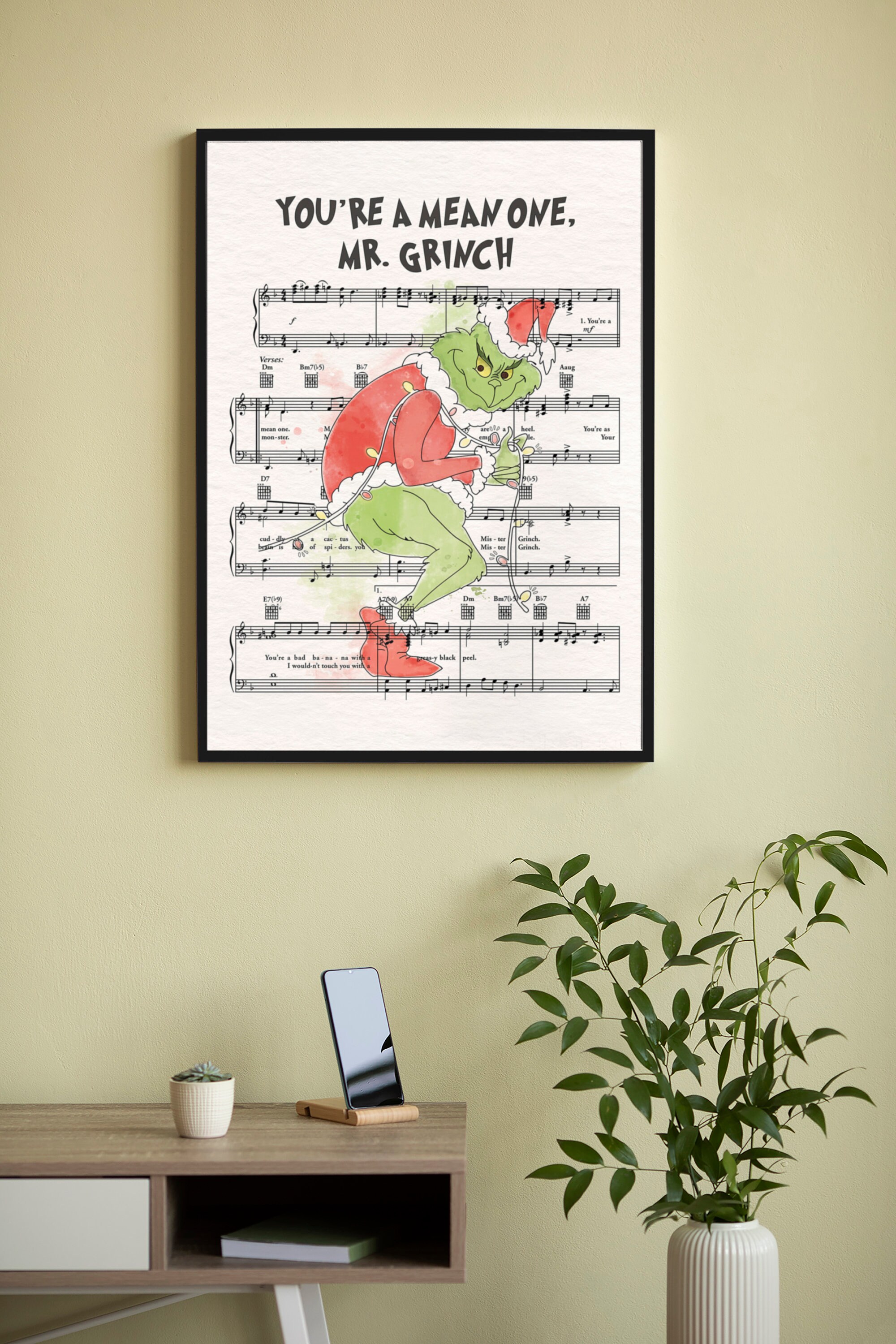 You're a Mean One Mr. Grinch Sheet Music Print – Dr. Seuss Christmas ...