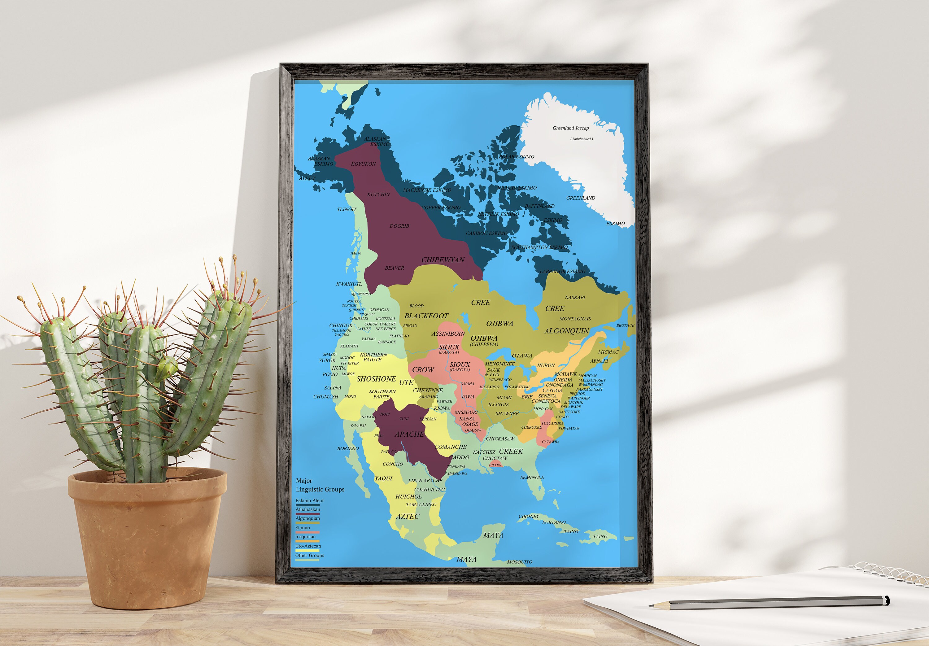 Native American Tribes Map Poster – Educational Historical Wall Art ...