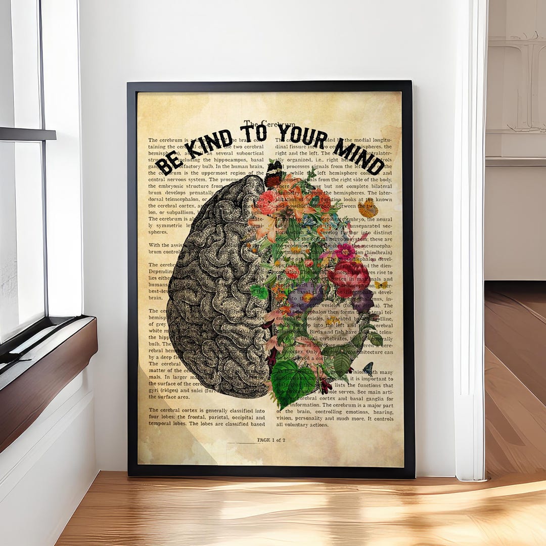 Be Kind to Your Mind Poster, Self Love Art, Self Care Awareness, Mental ...