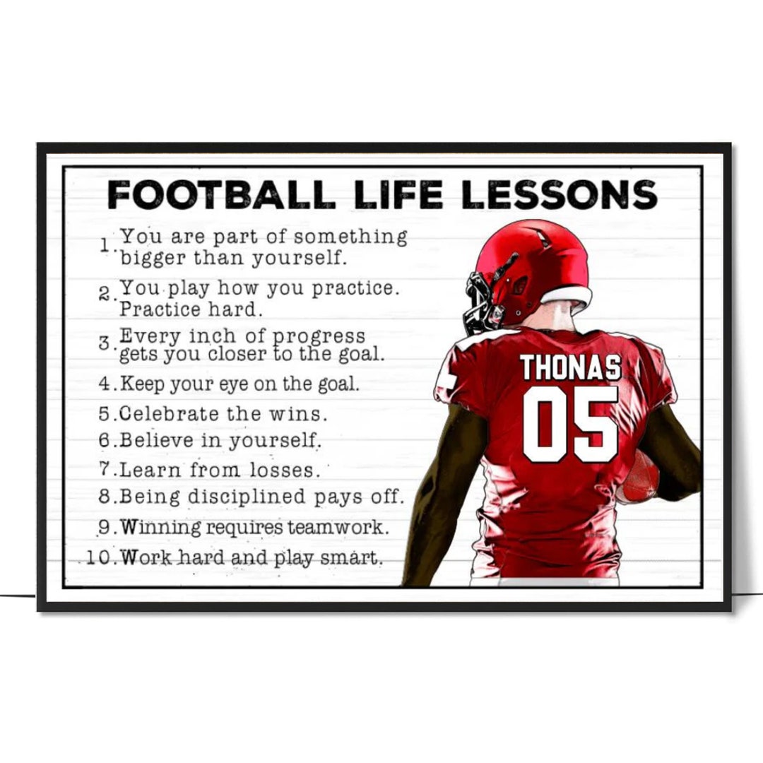 Personalized Football Poster, Canvas With Custom Name, Number, Football ...
