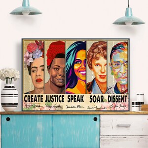 Create Justice Speak Soar Dissent Poster – Empowering Women Wall Art ...