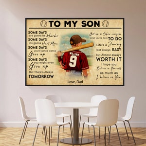 Personalized Baseball Poster, Vintage Style, Sport Gifts for Son ...