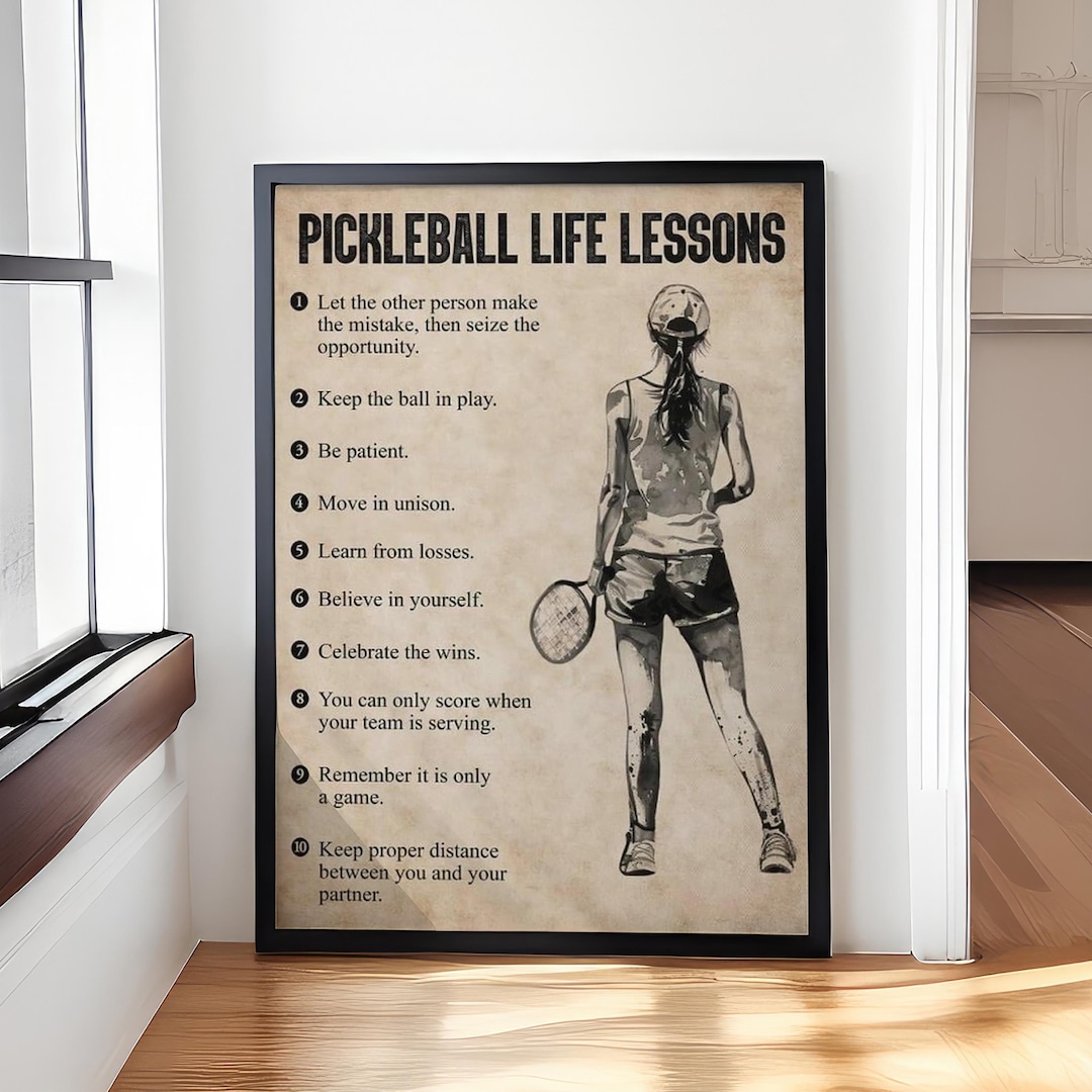 Pickleball Life Lessons Canvas Print, Pickleball Poster Print, Vintage ...