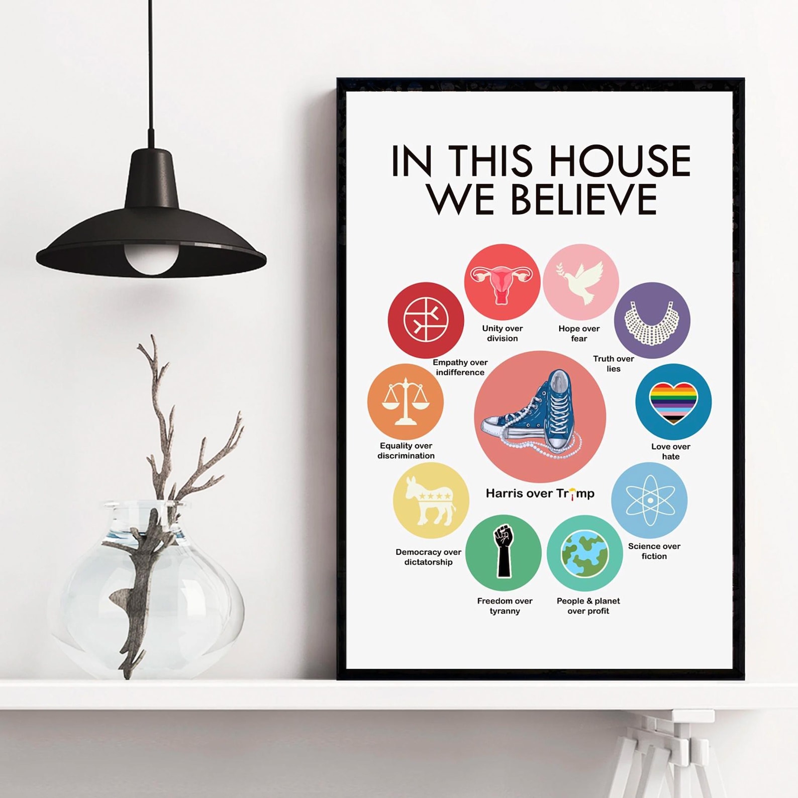 In This House We Believe Wall Art Print, 12 Family Values - Feminist ...