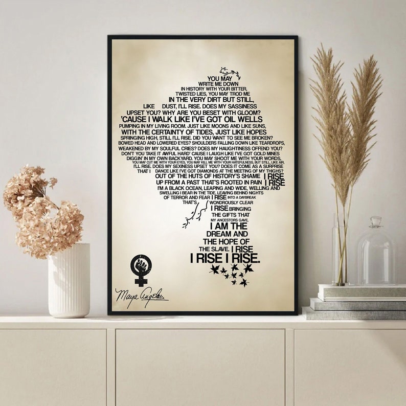 Still I Rise Poem Maya Angelou Poster Print Inspirational - Etsy