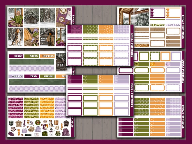 Winter Cabin - Printable Planner Kit - Etsy