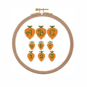 Carrot Font Cross Stitch Pattern Easter Uppercase Lowercase Letters ...