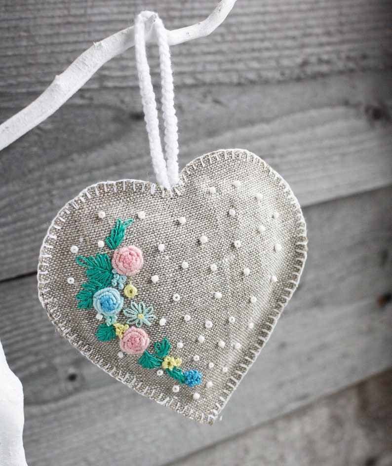 Heart Lavender Sachet Monogrammed Hanging Embroidered Sachet ...